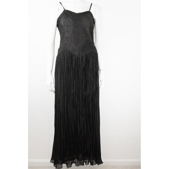 Sisley | Dresses | Sisley Evening Dress Beaded Maxi Embellished Pleated ...